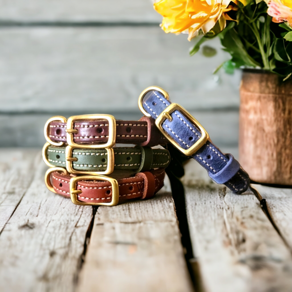 Country Style Lined leather dog collar – WK&D